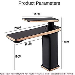 Brass Black Gold Basin Faucet Bathroom Sink Faucets Hot Cold Water Mixer Crane Deck Mounted Single Handle Hole Bath Kitchen Tap (Color : Gold)