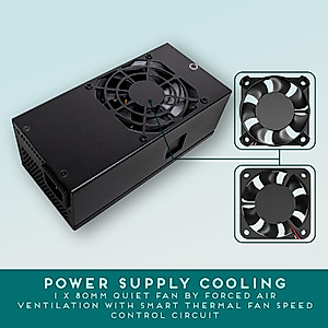 Apevia TFX-AP300W Standard Flex ATX 300W Power Supply - 115-230V AC, 1 x 20/24Pin Main Power, 1 x 12V(P4), 3 x Pheripheral, 3 x SATA, 1 x Floppy