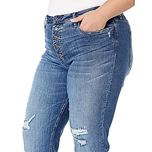 KUT from the Kloth Rachael High-Rise Fab Ab Mom Button Fly Reg Hem in Teaching - High-Rise fit, and Comfy Women's Jeans 8 28