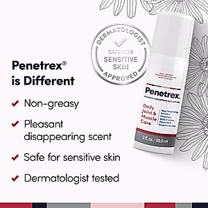 Penetrex Joint & Muscle Therapy - Soothing Gel for Back, Neck, Hands, Feet - Premium Whole Body Rub with Arnica, Vitamin B6 & MSM - 3oz Roll On Gel (3-Pack)