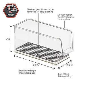 Spectrum Hexa in-Fridge Large Refrigerator Organizer Bin for Storage and Organization of Fruit Vegetables Produce and More, 8.5 x 4 x 4.25