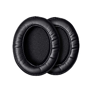 Monoprice Memory Foam Protein Leather Earpads (Pair) - Black, Maximize Comfort for Headphones