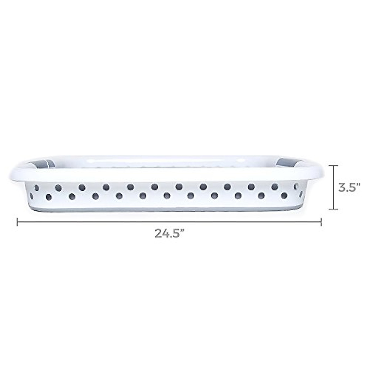 Pop & Load Collapse & Store Collapsible Basket Ultra-Slim Utility 25" High Dual Handle Rectangular/Folds to 3" in Grey Onyx POP & LOAD- LAUNDRY, Large Rect-2