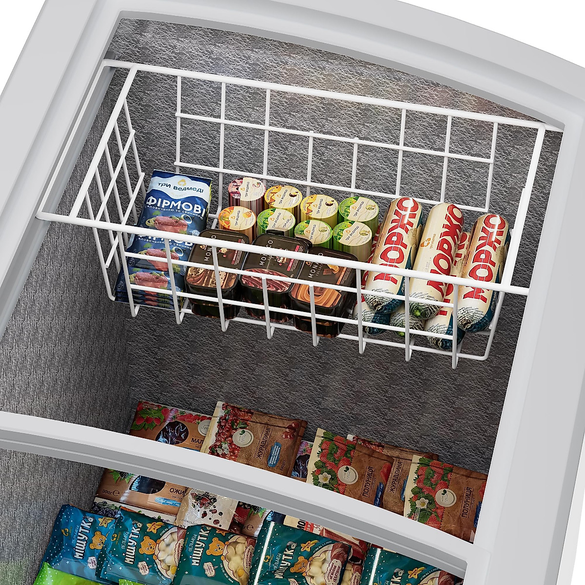 SANNO Chest Freezer Basket,Large Wire Baskets Freezer Organizer Bins, Sturdy Metal Wire Freezer Organizer for Home Kitchen, 17.5in