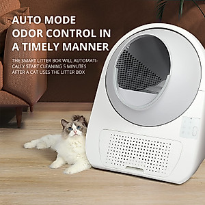 boqii Cat Litter Box Self Cleaning, WiFi Enabled APP Remote Control for Multiple Cats Secure, 13L Ultra-Large Waste Box,Quiet Self-Cleaning Cat Litter Box (Grey)