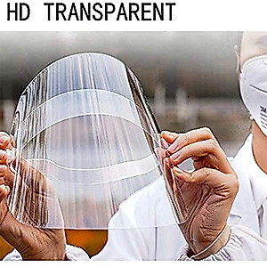 2 Pack All-Round Protection Cap with Clear Wide Visor Spitting Lightweight Transparent Shield with Adjustable Elastic Band