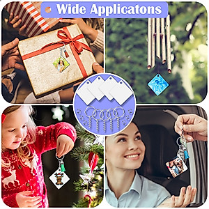 Modacraft Sublimation Keychain Blanks, 80Pcs Sublimation Keychain Making Kit with Square Heat Transfer Blanks, Tassels, Keychain Rings, Jump Rings for Keychain Project Thanksgiving Christmas Gift