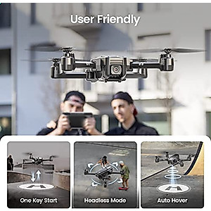 Holy Stone HS440 Foldable FPV Drone with 1080P WiFi Camera for Adult Beginners and Kids; Voice Gesture Control RC Quadcopter with Modular Battery for long flight time, Auto Hover, Carrying Case