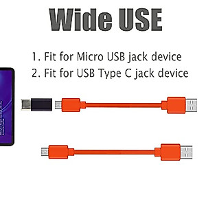 Replacement Charging Power Supply Cable Cord Line for Bose QC20 SoundLink Beats Powerbeats2 Wireless Studio 2.0 Wireless Headphones Earphones(Orange)