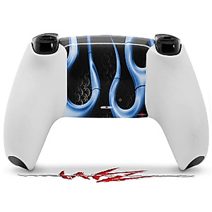 WraptorSkinz Skin Wrap compatible with Sony PS5 DualSense Controller Metal Flames Blue (CONTROLLER NOT INCLUDED)