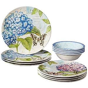 Certified International Hydrangea Garden Dinnerware, Dishes, Multicolor