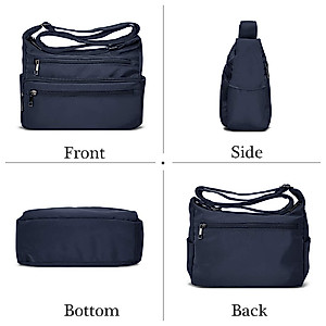 VOLGANIK ROCK Crossbody Bag for Women Waterproof Messenger Shoulder Bag Casual Nylon Purse Handbag Multi Pocket Lightweight Travel Bag