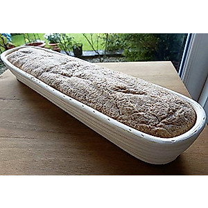 15 inches Baguette Banneton Bread Proofing Basket and Linen Liner Set 2 Pack