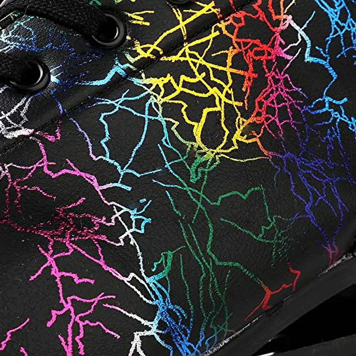 Milkyway Unisex Roller Skates Double Row Four Wheels High-top Roller Skates Lightning Pattern for Beginners Womens Mens Boys and Girls (Lightning Black Black Wheel,40=US Women 8=Men=6.5)