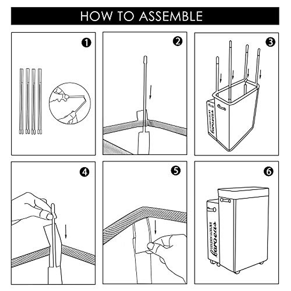 Caroeas X-Large Slim Laundry Baskets 27" Tall with Leather Handle, Laundry Basket on Wheels, Collapsible Laundry Hamper, Rolling Hamper Dorm Baskets