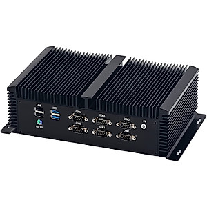Fanless Industrial Computer Mini PC Intel Core i7 10870H Processor 32GB DDR4 Ram 1TB M.2 2280 SSD 3xHD 8xUSB 6xCOM Intel UHD Graphics Windows 10 Pro WOL PXE