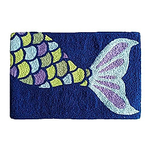 Jellybean Modern Indoor / Outdoor Mat Home Comfort Rugs 20" X 30" Rectangle Jeweltone Mermaid