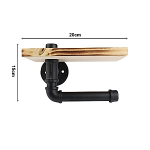 Libcflcc Paper Towel Dispenser Sturdy Vintage Industrial Style Bathroom Roll Tissue Stand Save Space Good Bearing Capacity Black Brown