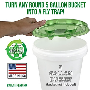 Billy-Bob Fly Lid Combo- Indoor Outdoor Eco Friendly Fly Control Pack - Includes 6 Fly-Lids (3-2 Packs) for Disposable Cups and 2 Fly-Lids for 5 Gallon Buckets