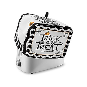 Toaster Dust Cover 2 Slice, Halloween Pumpkin Cobweb Black Ripple Bread Maker Cover Toasters Covers for Fingerprint Protector Washable Kitchen Small Appliance Cover 12x11x8in