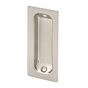 Prime-Line N 7342 3-1/4 in, Solid Brass with Satin Nickel Finish, (2-Pack) Rectangular Finger Pull