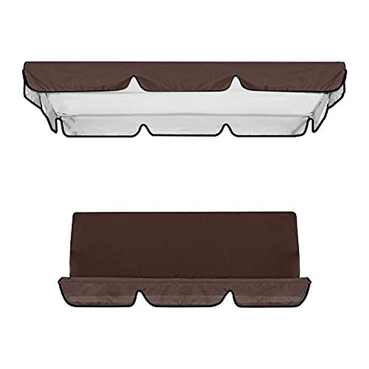 Swing Canopy Replacement Cushions Patio Cushion Covers Outdoor Seats Swings Clearance with Cover Hammock Set Garden Chairs Top Seats Waterproof Cover Canopy Garden Chair Outdoor Sunscreen (Brown)