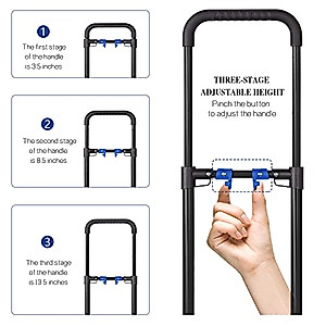 T.Chilyn Folding Hand Truck,Aluminum Luggage Dolly Cart,Heavy Duty Hand Truck Dolly 330lbs Capacity with Telescoping and Rubber Wheels for Indoor Outdoor Moving.