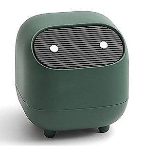 Yuzita Mini Trash Can with Lid Desk Small Plastic Trash Can Countertop Trash Can for Bathroom Dresser, Desk, Office or Coffee Table, with 100 Trash Bags (Green)