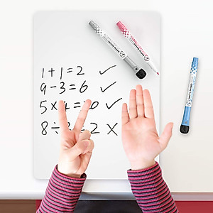 Nicpro 9 x 12 inches Lapboard Small Dry Erase Lap Board Double Sided with 3 Water-Based Pens Learning Mini Whiteboard Portable for Kid Student and Classroom Use