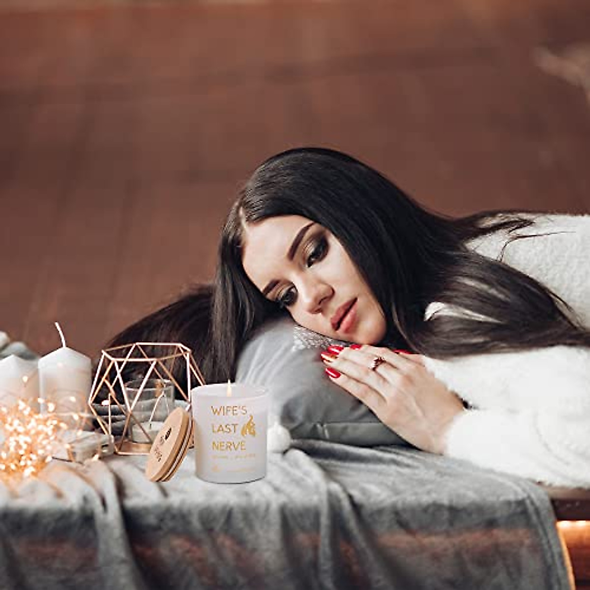 Funny Lavender Vanilla Soy Wax Candles - Candle Gift for Women (Wife's Last Nerve)