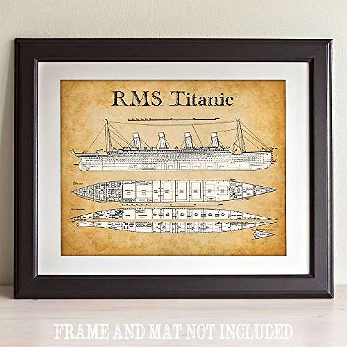 Titanic Poster Blueprints - 11x14 Unframed Print - Great Titanic Gift and Titanic Decor for History Buffs - Wonderful Titanic Picture