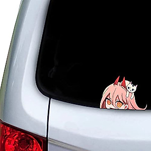 Power Car Sticker Cute Decal Chainsaw Man Vinyl Sticker for Cars/Laptops