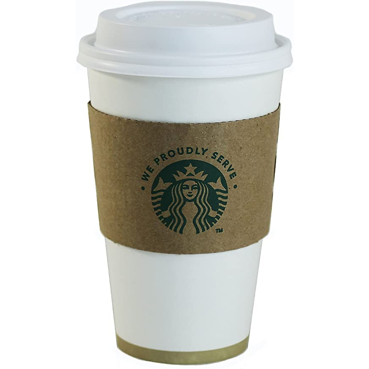 [50 Sets] Disposable Coffee Cups with Lids and Sleeves (16oz Grande) - To Go Hot Cocoa Cup, White Paper, Hot Chocolate Bar Supplies - By Dr. Plenty
