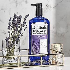 Dr Teals Lavender Body Wash w/Pure Epsom Salt - Bundle w/Dr Teals Lavender Body Lotion! Soothing Set!