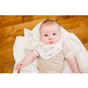 lulujo Soft Cotton Baby Bib, 2 Pack, Rainbows/Suns