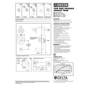 Delta Faucet Trinsic 17 Series Dual-Function Shower Valve Trim Kit Gold, Shower Handle, Delta Shower Trim Kit, Champagne Bronze T17059-CZ (Valve Not Included)