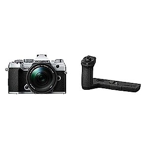 Olympus OM-D E-M5 Mark III Silver Body with M.Zuiko Digital ED 14-150mm F4.0-5.6 II Black Lens Kit with Olympus ECG-5 Grip for E-M5 Mark III