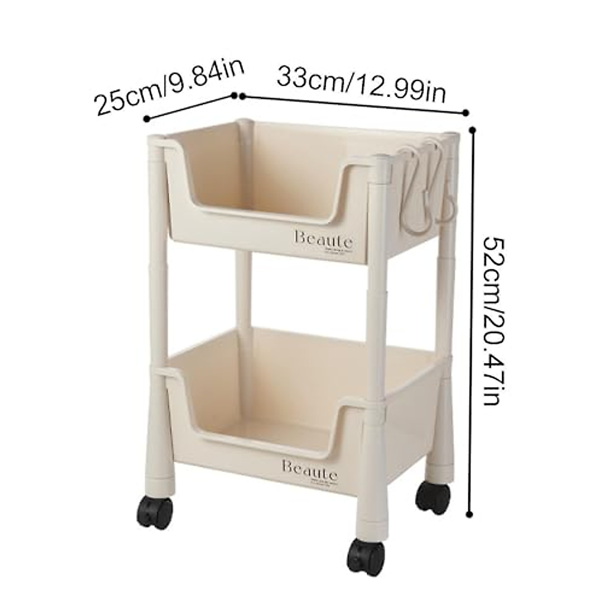 Storage Rolling Cart, 2/3/4 Tiers Moving Cart, Foldable Utility Cart, Multi Functional Rolling Drawer Cart, Rolling Storage Trolley with Wheel, Mobile Storage Organizer, Storage Cart for Books, Snack