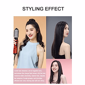 ZLXDP Electric Hair Dryer Brush Hair Straightener Curler Iron Volumizer Rotate One Step Blowers Replaceable Hot Air Comb 360 Rotating