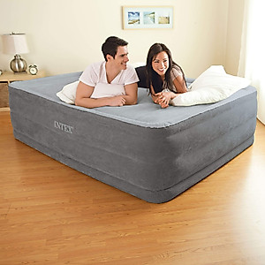 Intex Comfort Plush Elevated Dura-Beam Airbed with Internal Electric Pump, Bed Height 22", Queen