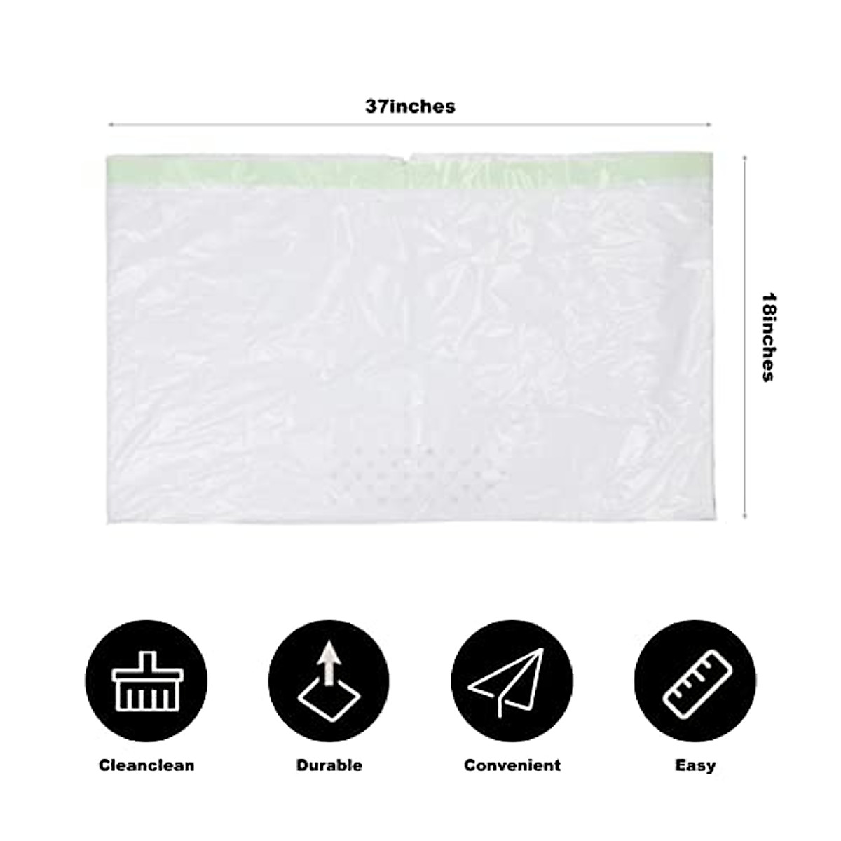 Tylulikaty Cat Litter Box Liners, 35 Count Cat Litter Bags Kitty Sifting Litter Liners Pet Cleaning Supplies with Durable Drawstring Contains 30 Screening Bags with Holes + 5 Non-porous Screening Bag (37" x 18")