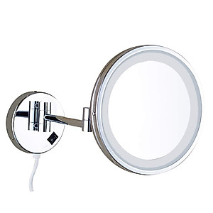 ESRADA Bathroom Mirror Makeup Mirror Extendable Single Side Bathroom Mirror 3X Magnification Folding Round Shape Cosmetic Vanity Mirror (Metal 8.5inch)