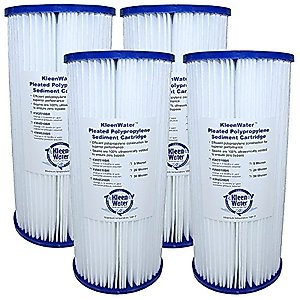KleenWater KW4510BR Replacement Water Filter Cartridges, 5 Micron, 4.5 x 10 Inch Filters, Made in the USA, Compatible With FXHSC, PurePlus Icepure PPL10BB, WHKF-WHPLBB, and ECP5-BB, Pack of 4