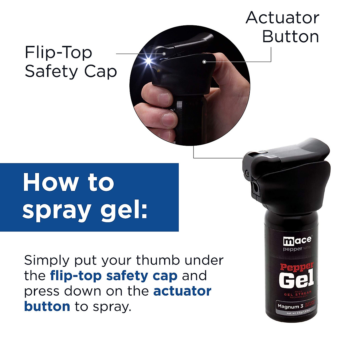 Mace Brand All Day Security Kit (Black) – Includes Mace Brand Night Defender Pepper Gel with LED Light, Mace Personal Pepper Spray, and Mace Sport Spray – Great for Self-Defense Any Time of Day