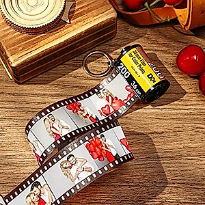 SOUFEEL Film Roll Keychain Customized Keychain with Picture Personalized Camera Memory Reel Gifts