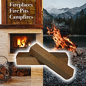 Quickstart Fire Starter for Indoor and Outdoor Use - Quick Ignition Fire Starter Logs for BBQ, Fireplace, Fire Pit and Campfires (24 Pack)