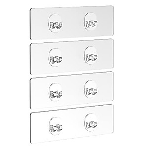 Thideewiz 4 Pcs 2.76x 7.78 Inch Transparent Waterproof Adhesives for Shower Caddy