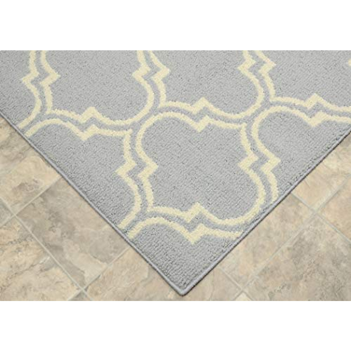 Garland Rug Silhouette Area Rug, 5 by 7-Feet, Silver/Ivory