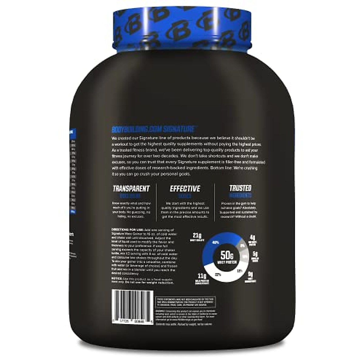 Bodybuilding Signature Signature Mass Gainer | 50g of Mass-Building Protein | Protein, Calories, Fats, Probiotics and Carbohydrates | 5 Lbs. Vanilla