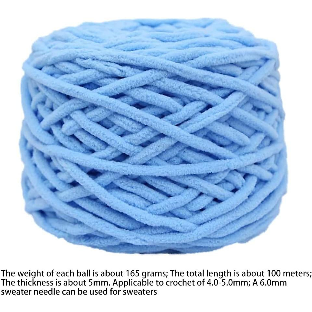 165G Crafting Woven Warm Home Tools DIY Crocheting Supplies Knitting Yarn Soft Velvet Yarn Chenille Yarn Craft Yarn for Knitting and Crochet